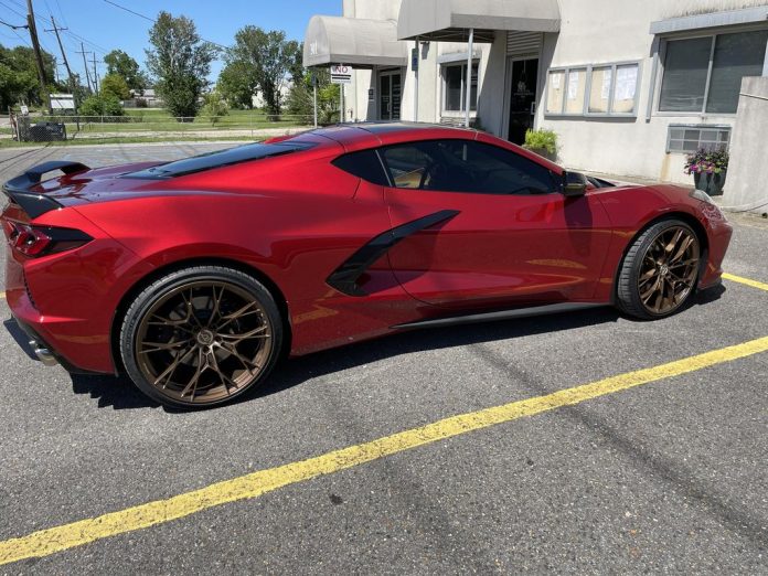 Red Mist Metallic Corvette C8 with Bronze D01 VR Forged Wheels | VR Forged
